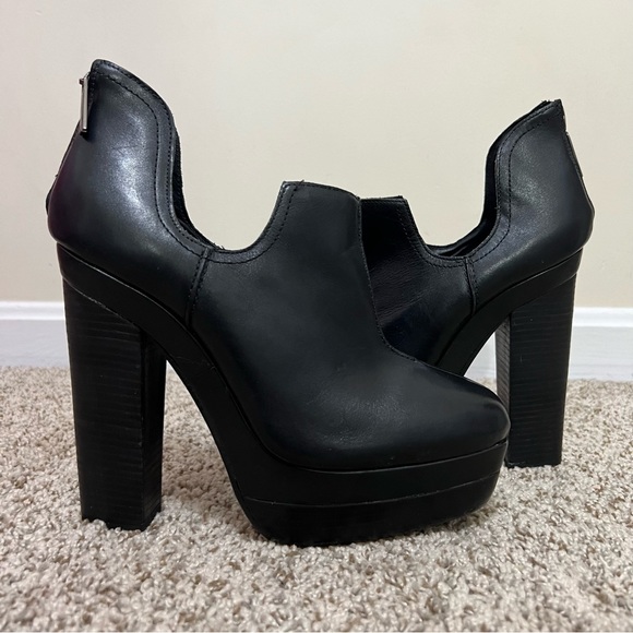 Kooba | Shoes | Kooba Black Platform High Heels Leather Shoes Booties ...